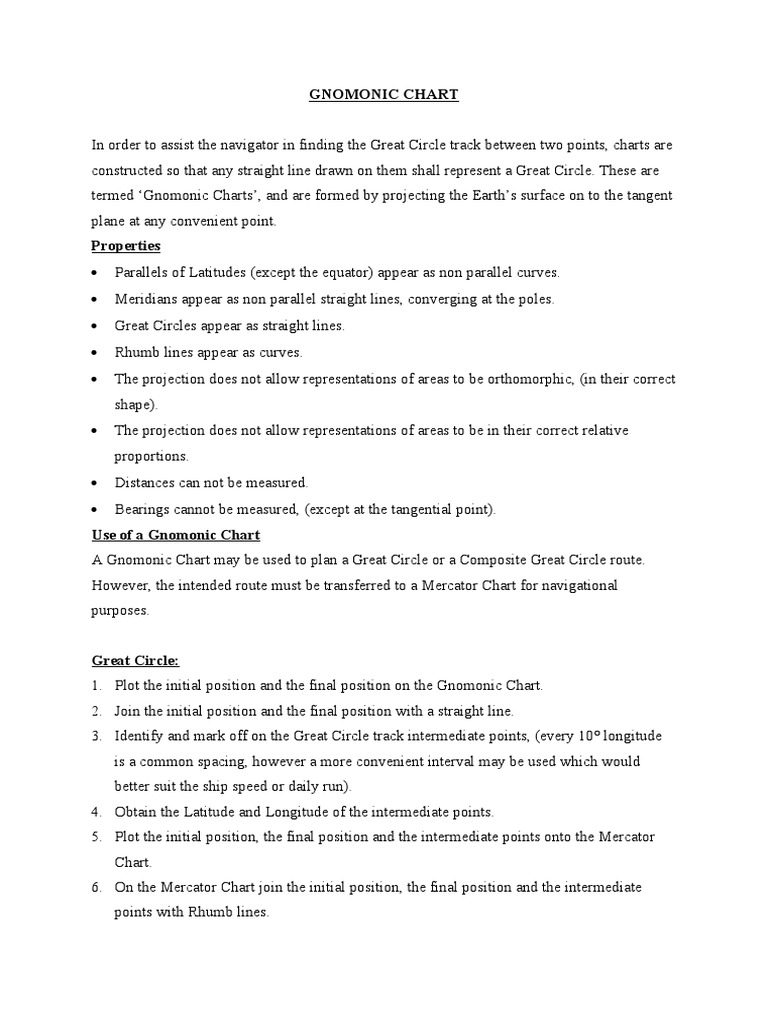 Gnomonic Chart | PDF | Latitude | Differential Geometry