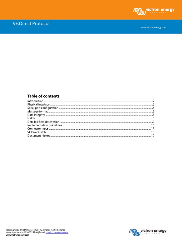 VE.Direct Protocol Overview and Pinout | PDF | Battery Charger ...