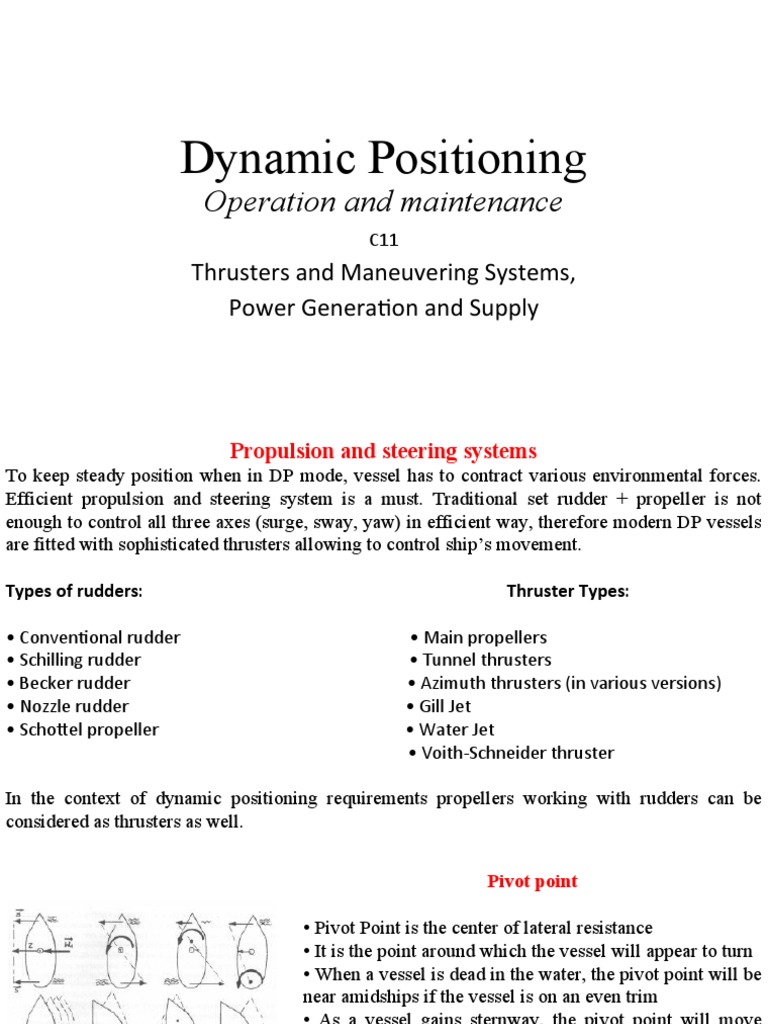 Dynamic Positioning: Thrusters & Rudders | PDF | Rudder | Propeller