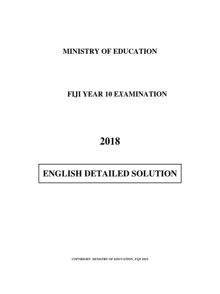 English Detailed Solution: Ministry of Education | PDF | English ...