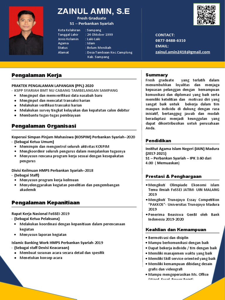 CURRICULUM VITAE ZAINUL AMIN Fix | PDF