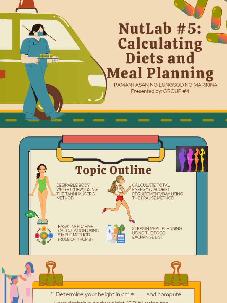NutLab 5 Calculating Diets and Meal Planning | PDF | Food Energy | Calorie