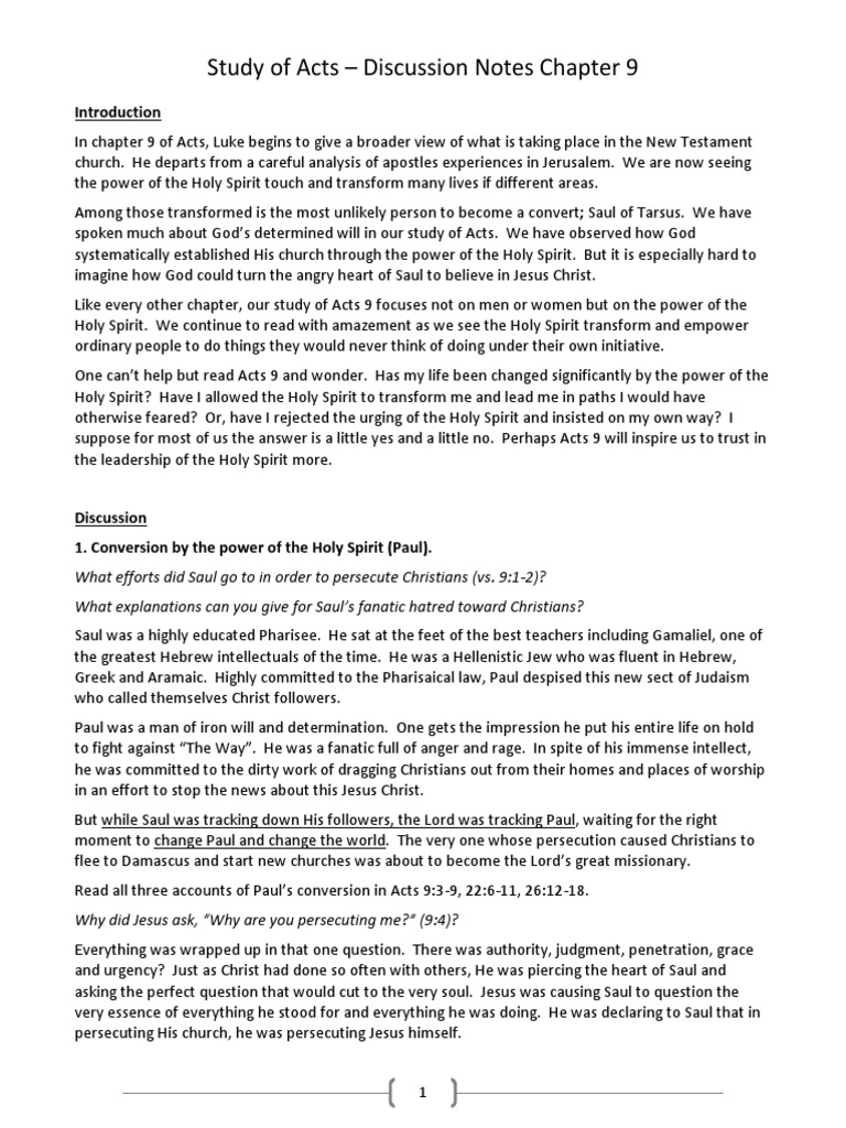 Acts of the apostles Chapter 9 | PDF | Paul The Apostle | Acts Of The ...