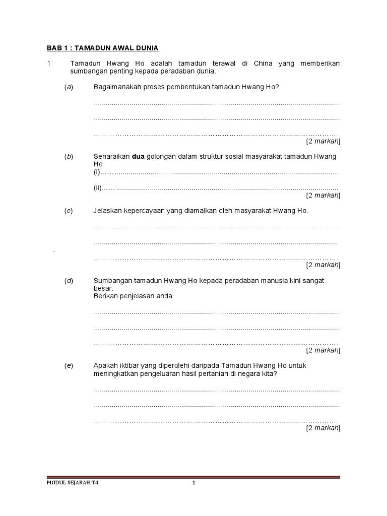 Modul Sejarah T4 | PDF