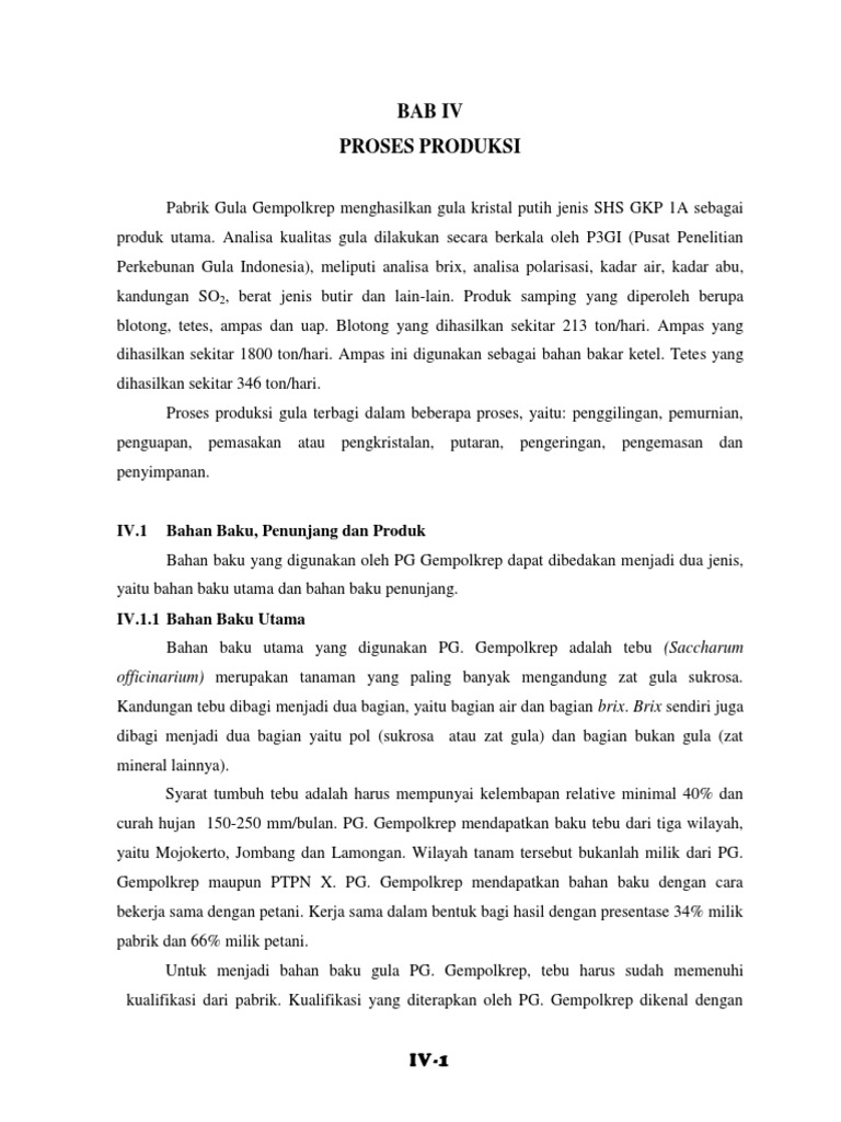 Bab Iv Proses Produksi | PDF