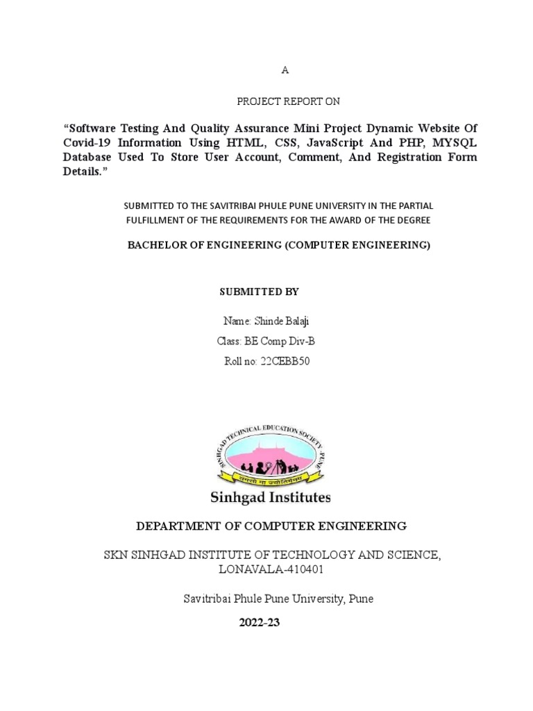 STQA MINI PROJECT Harsh | PDF | Php | Ajax (Programming)