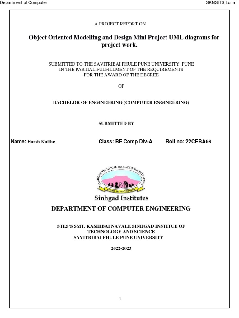 OOMD Mini Project Harsh | PDF | Computing | Cognitive Science