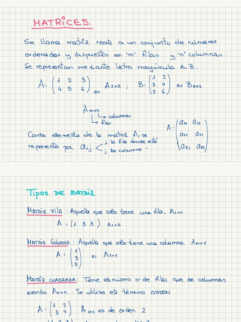 Matrices | PDF | Matriz (Matemáticas) | Relaciones matematicas