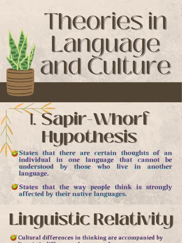 Language's Impact on Cultural Perception | PDF | Cognition | Linguistics