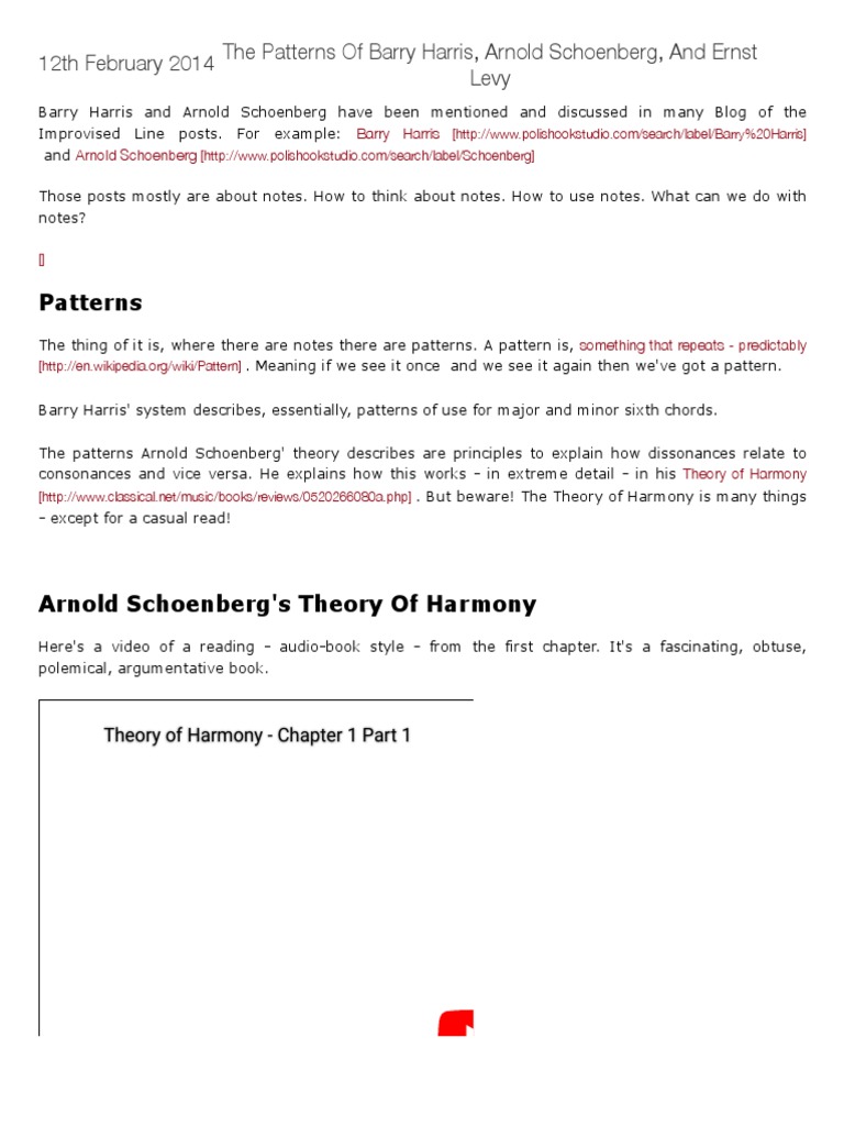 Patterns in Harris, Schoenberg, Levy | PDF | Chord (Music) | Harmony