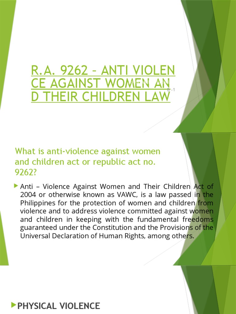 R.A. 9262 - Anti Violence Against Women and Their Children Law | PDF