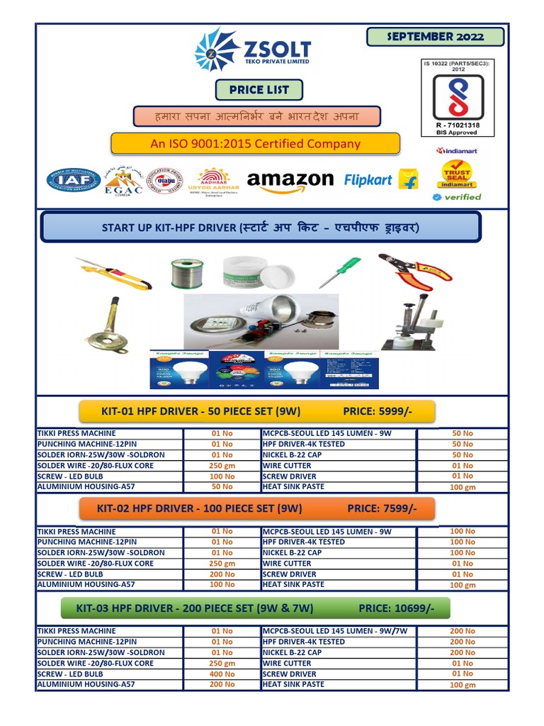 20 Watt Led Tube Light Raw Material | PDF | Resistor | Printed Circuit ...