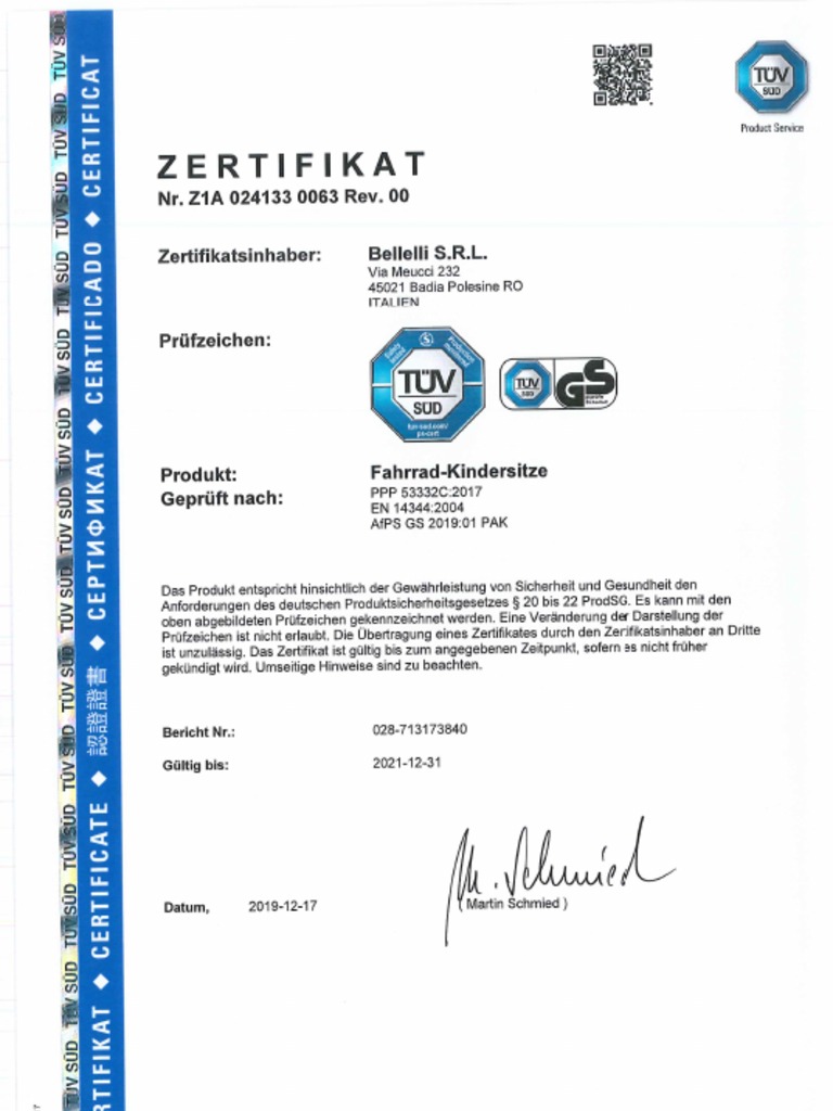 PEPE CERTIFICATION Z1A 024133 0063 Rev. 00 | PDF