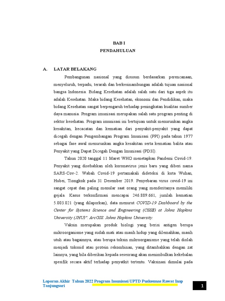 Laptah Imunisasis Edit 2023 | PDF