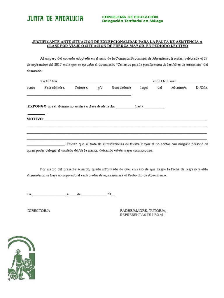 Justificante Viaje o Fuerza Mayor 1 | PDF