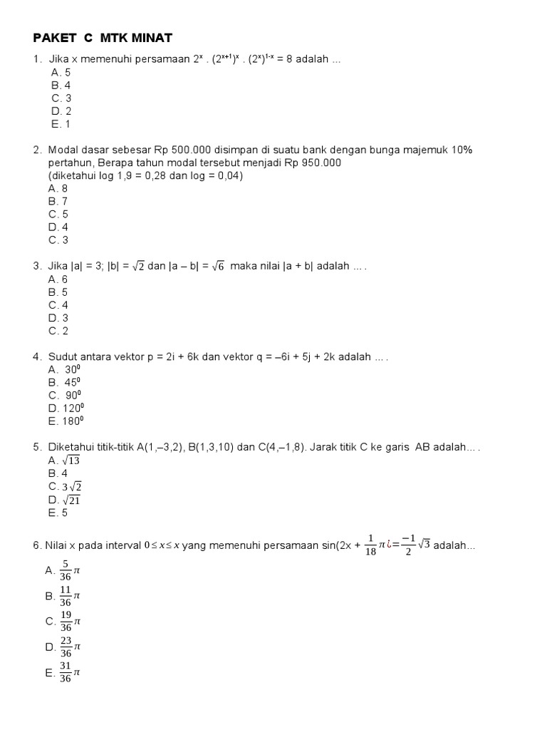 Paket C MTK Minat | PDF