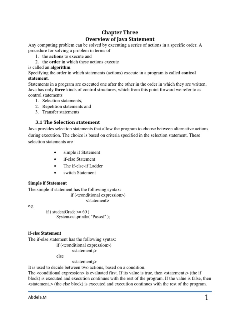 Chapter Three Oop Pdf Control Flow Computing 9624