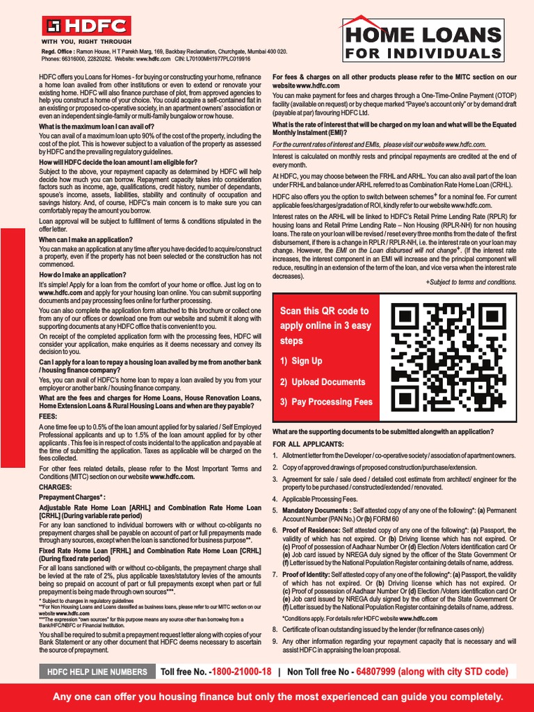 Home Loan Form Individuals | PDF | Loans | Mortgage Loan