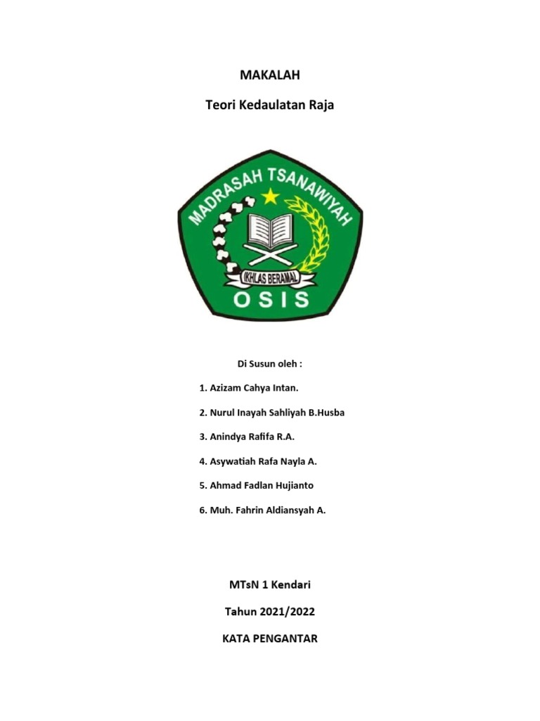 Makalah 'Teori Kedaulatan Raja' | PDF