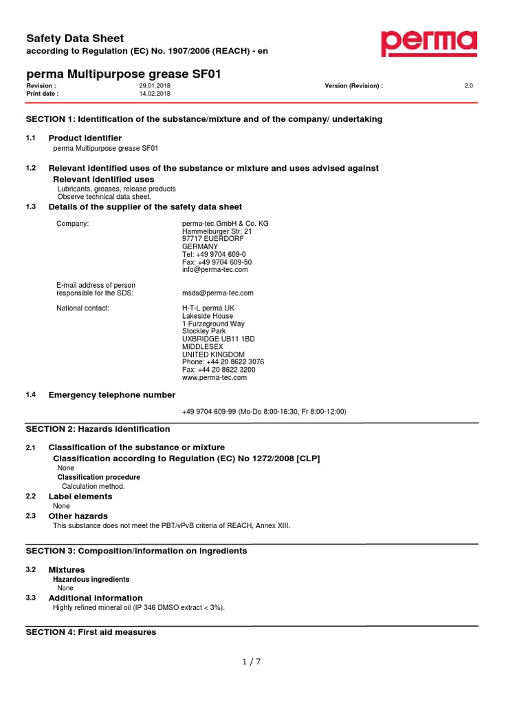 SF-01 MSDS | PDF | Waste | Firefighting