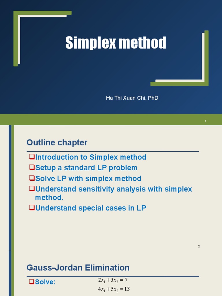 C4 - Simplex Method | PDF | Mathematical Optimization | Applied Mathematics C4 - Simplex Method | PDF | Mathematical Optimization | Applied Mathematics