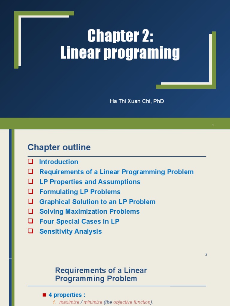 C2 - Linear Programing | PDF | Mathematical Optimization | Linear Programming