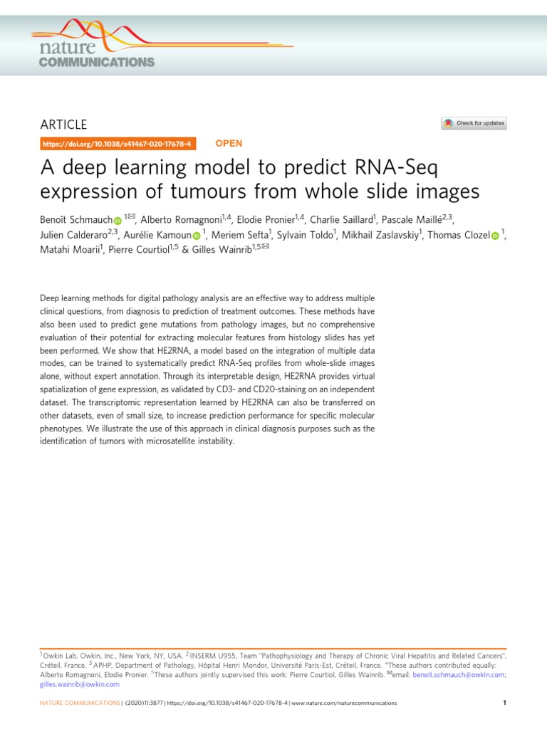 A Deep Learning Model To Predict RNA-Seq Expression of Tumours From ...