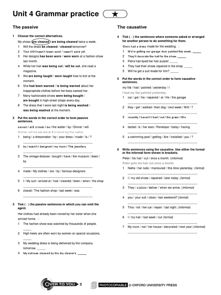 Grammar Unit 4 1star | PDF | Clothing | Human Body