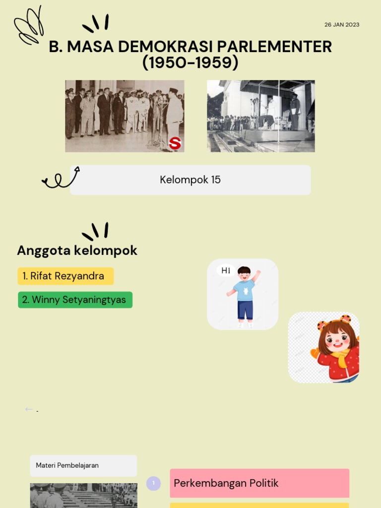 B. Masa Demokrasi Parlementer (1950-1959) : Kelompok 15 | PDF