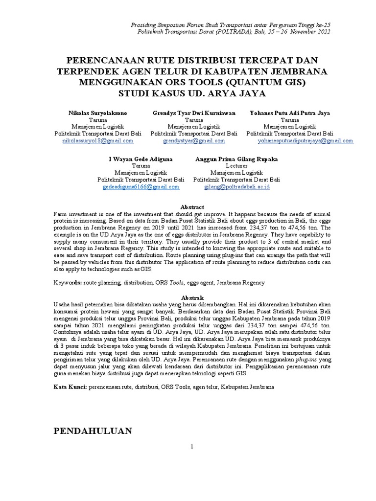 Perencanaan Rute Distribusi Tercepat Dan Terpendek Agen Telur Di Kabupaten Jembrana Menggunakan ...