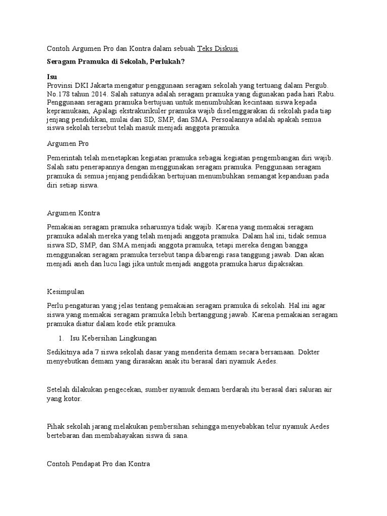 Teks Diskusi Pro Kontra | PDF