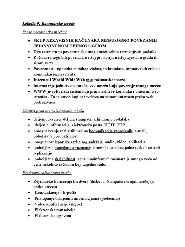 Lekcija 9 - Tehnologije | PDF