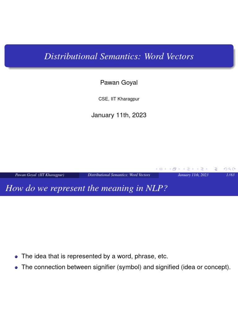 Distributional Semantics Word Vectors-1-62 | PDF | Word | Vector Space