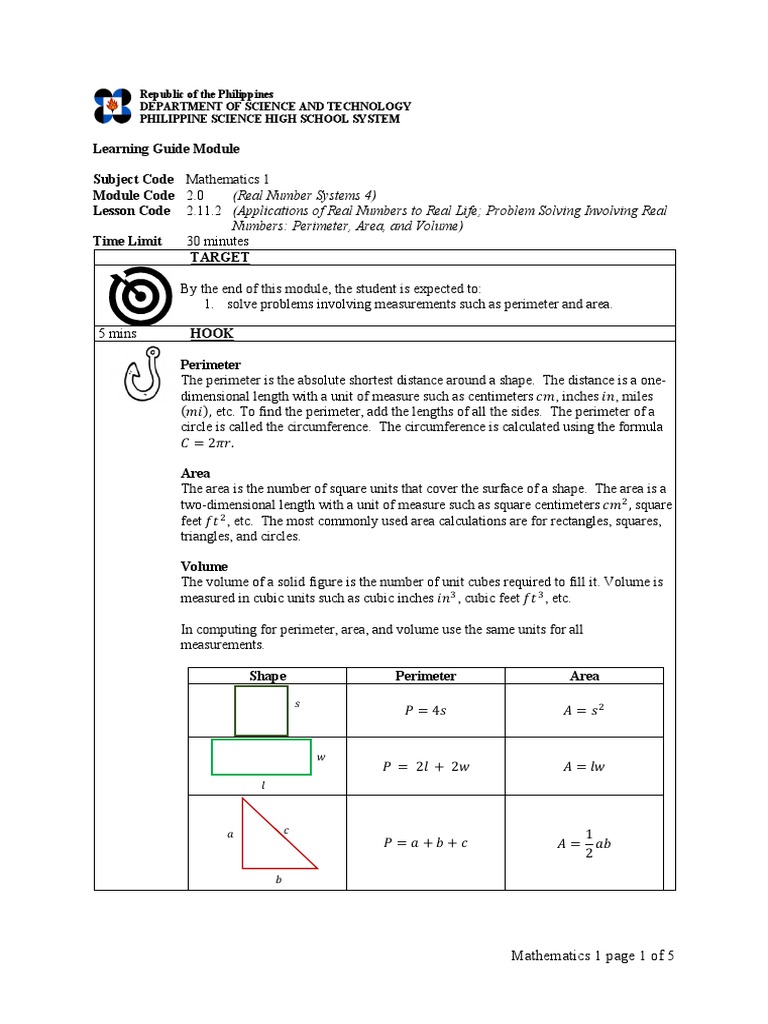 SLG 2.11.2 Applications of Real Numbers To Real Life Problem Solving Involving Real Numbers ...