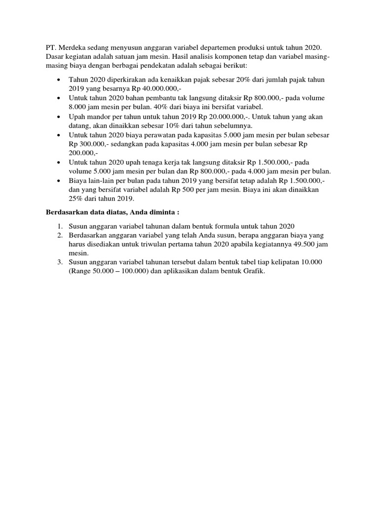 Tugas Teori Anggaran Variabel (RA) | PDF