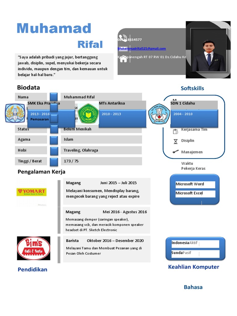 CV Muhammad Rifal | PDF