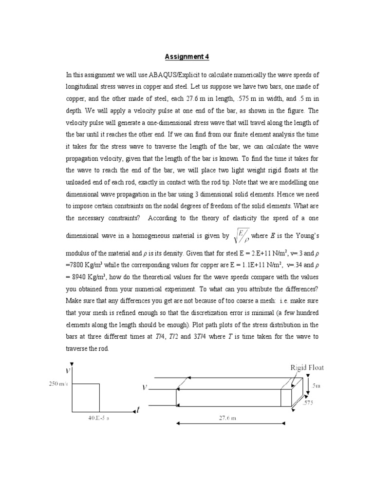Abaqus Fourth Assignment | PDF
