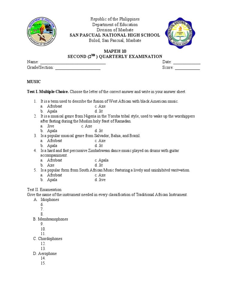 Mapeh 10 2ND Quarter | PDF