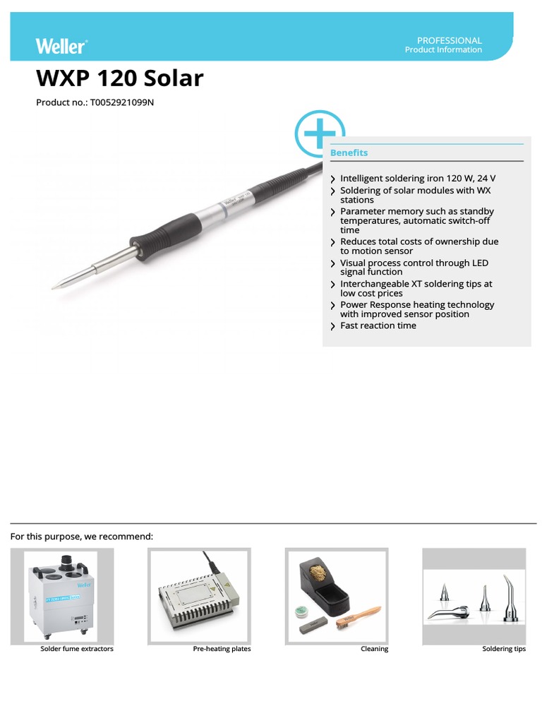 WXP 120 Solar - Eng - Tds | PDF | Soldering | Manufactured Goods