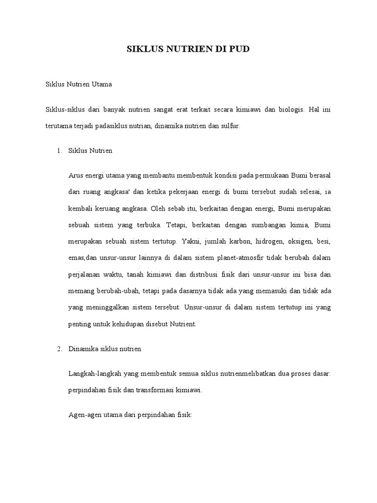 Siklus Nutrien Di Pud | PDF