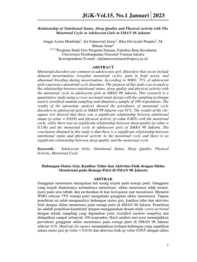 1 JGK 2023 | PDF | Menstruation | Luteinizing Hormone