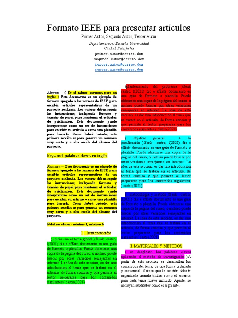 Formato IEEE | PDF | Sumario abstracto)