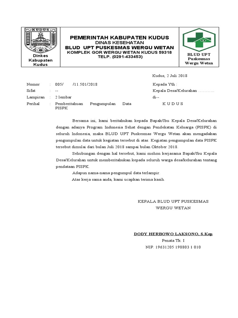 Surat Pemberitahuan Ke Desa Revisi | PDF
