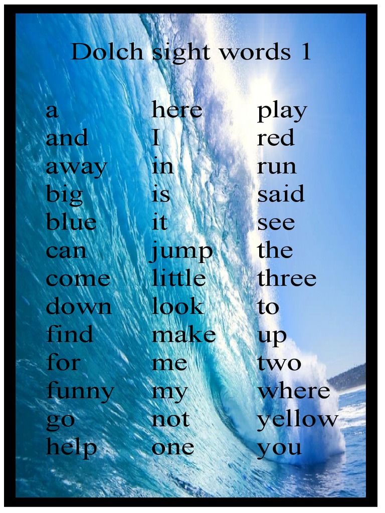 Dolch Sight Words List 1 & 2 | PDF