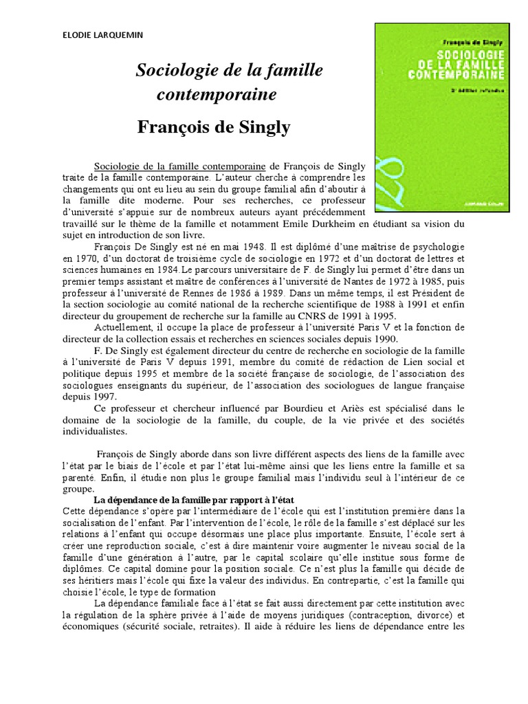 Évolution de la famille contemporaine | PDF | Famille | Sociologie
