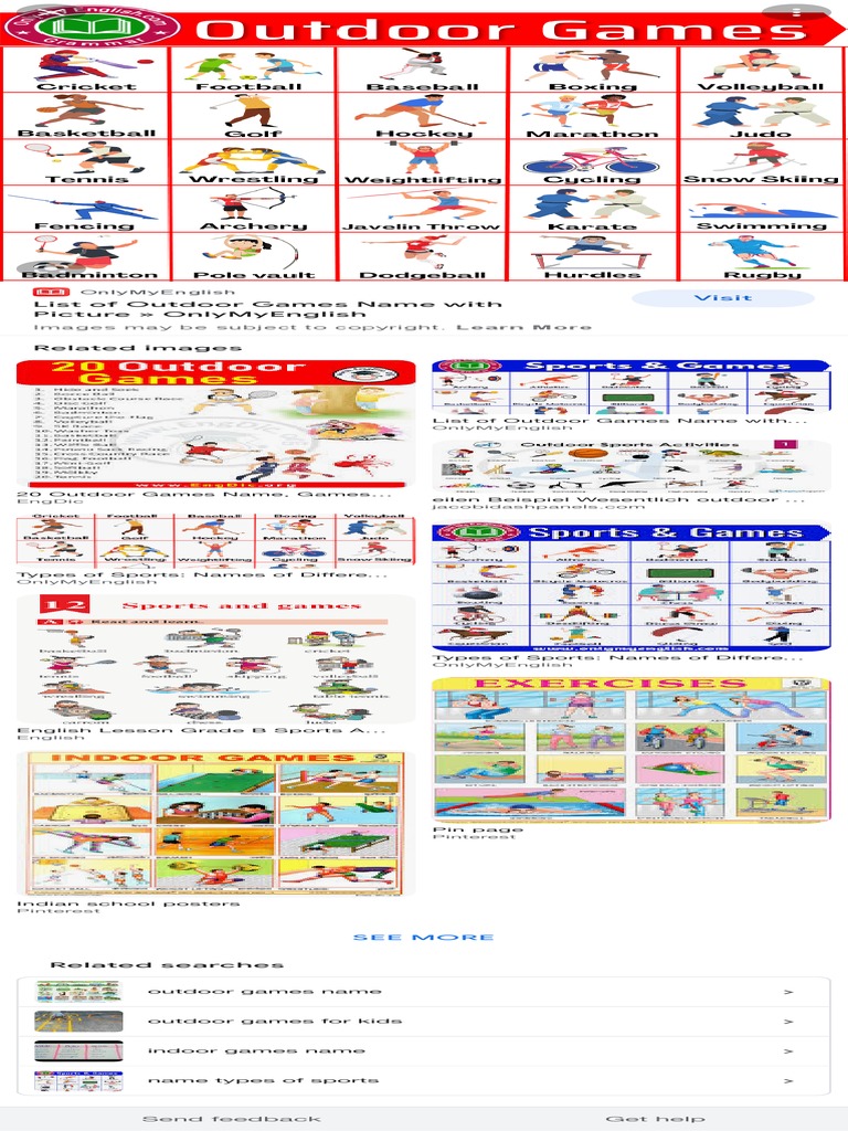 Types of Outdoor Games - Google Search | PDF