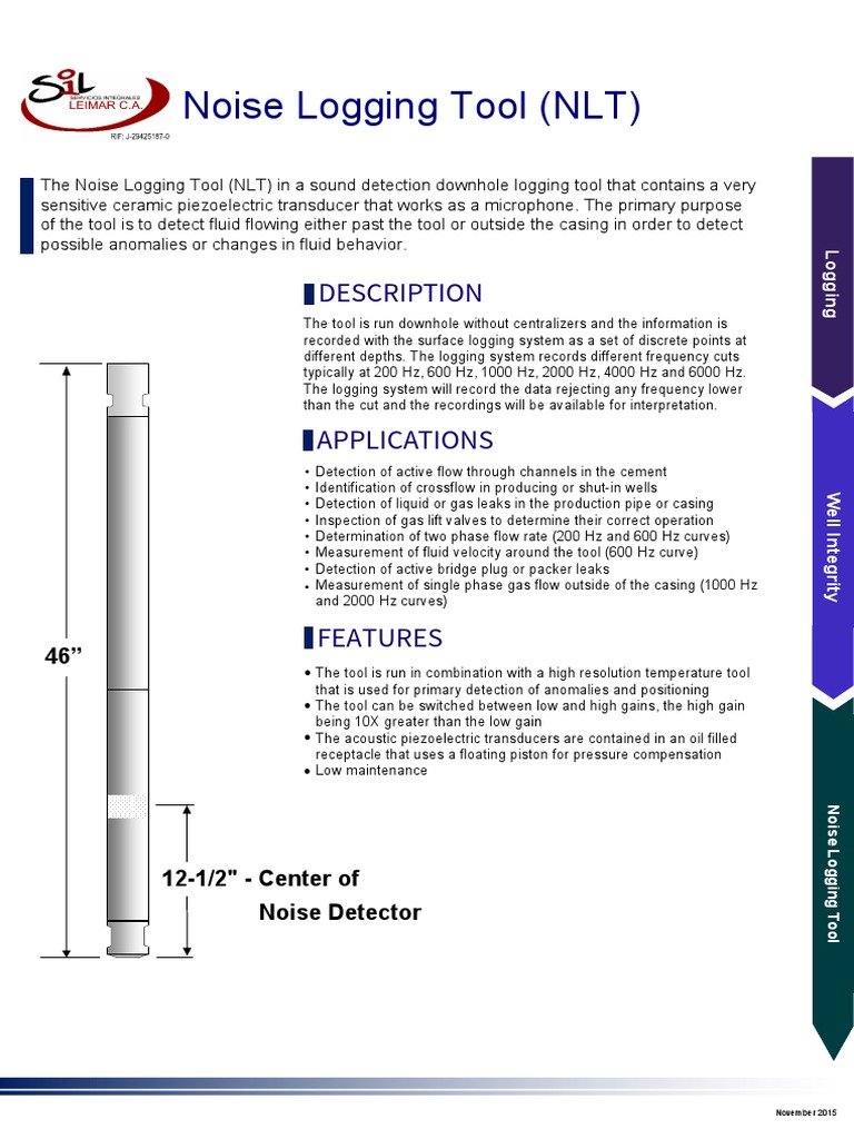 NLT Noise Tool | PDF | Casing (Borehole) | Flow Measurement
