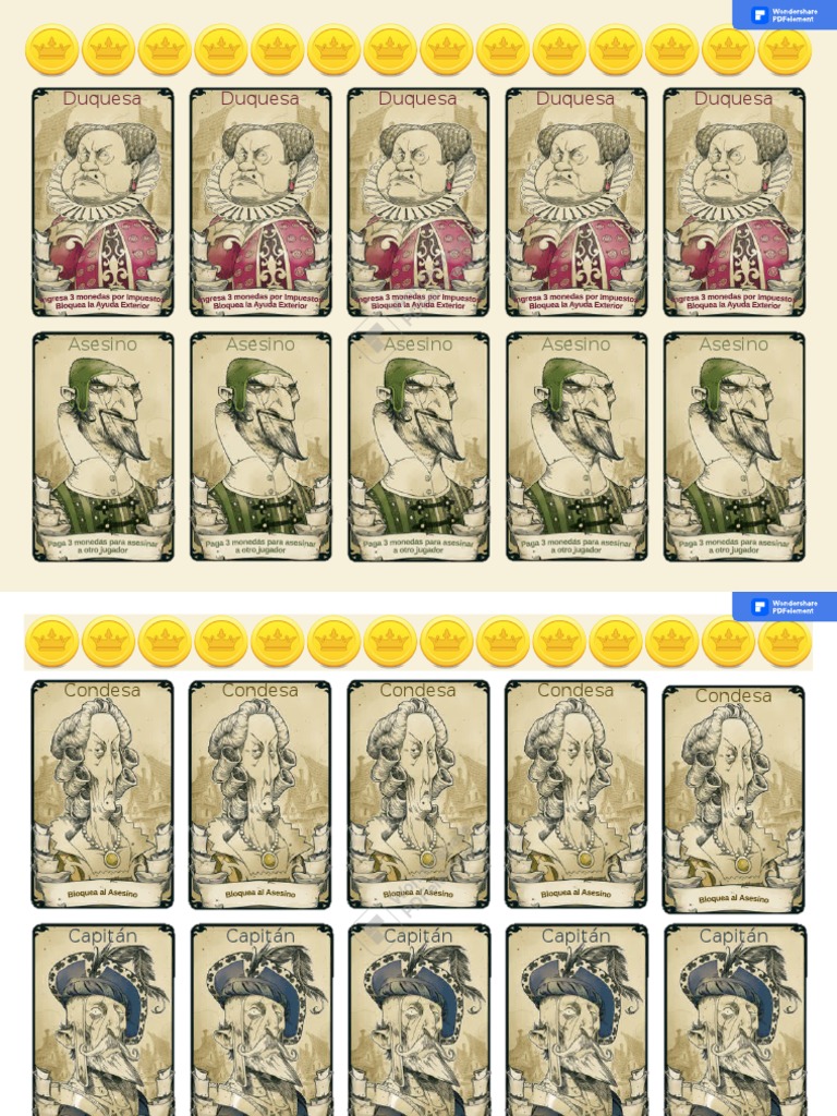 Coup Cartas Listo | PDF