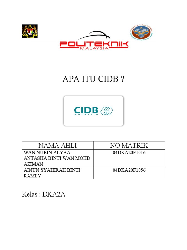 Apa Itu Cidb | PDF