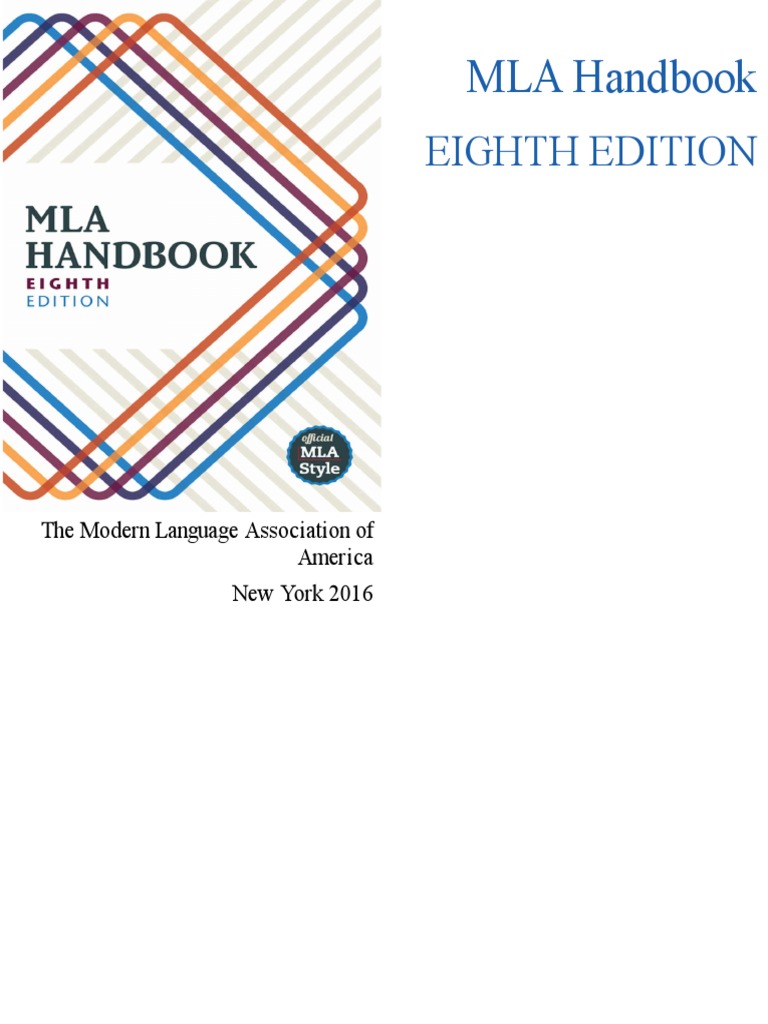 MLA Handbook4 | PDF | Plagiarism | Citation
